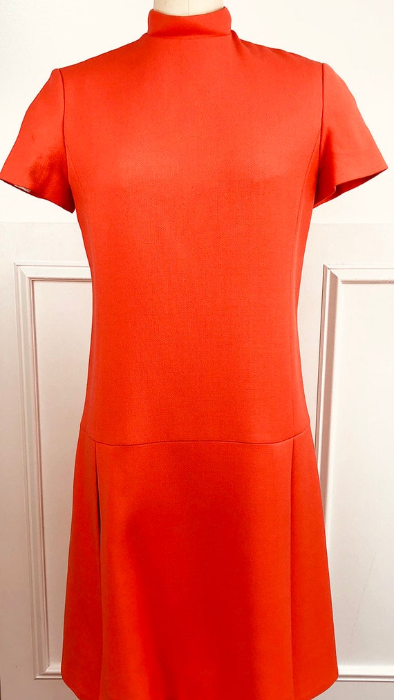 Bert Geiger Very Rare! MOD 1960s Orange Dress with Ma… - Gem