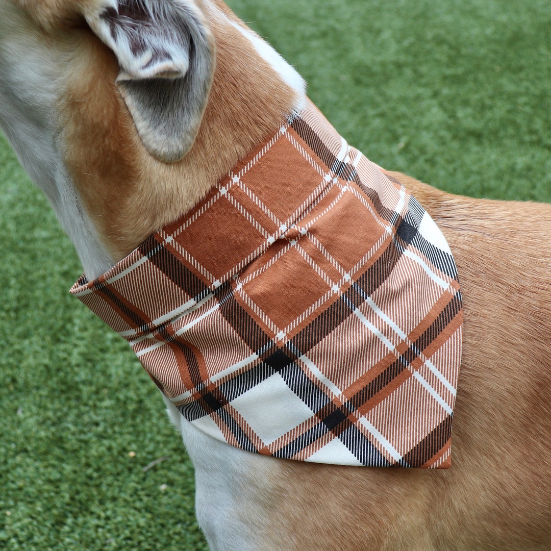 Fall Plaid Bandana for Dogs Snaps and Reversible - Etsy