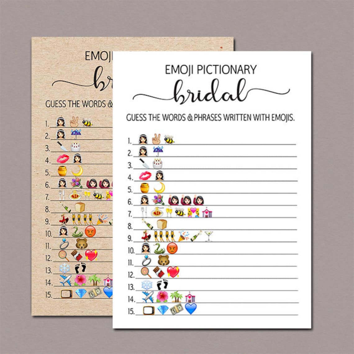 Bridal Shower Game pictionary Bridal Pictionary emoji | Etsy Bridal Shower Game pictionary Bridal Pictionary emoji | Etsy