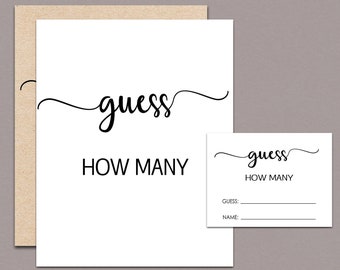 Guess How Many Sign | Etsy