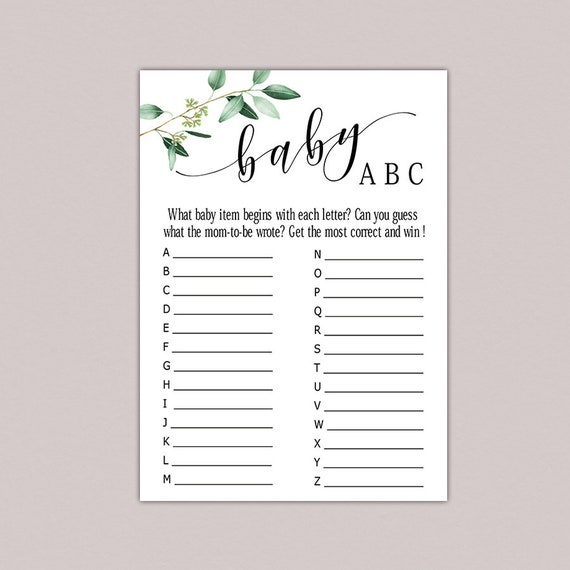 BABY ABC GAME Baby Items Game Alphabet Game Greenery Baby Etsy baby-abc-game-baby-items-game-alphabet-game-greenery-baby-etsy