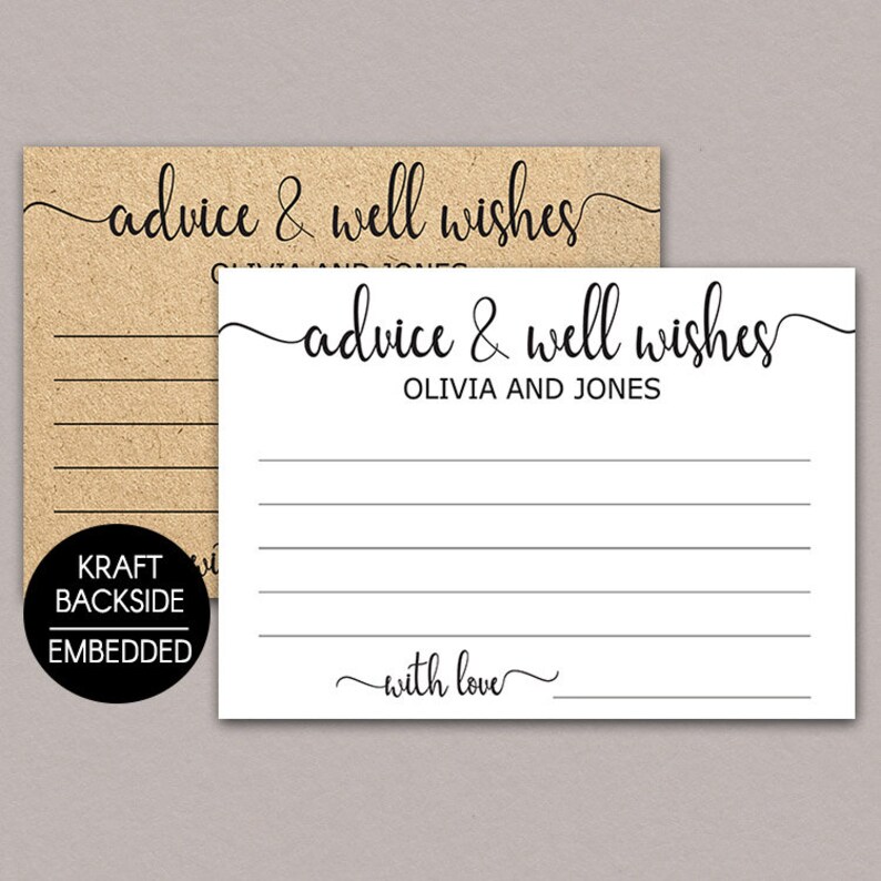 Advice and Wishes Card Wedding Well Wishes Cards Wedding | Etsy
