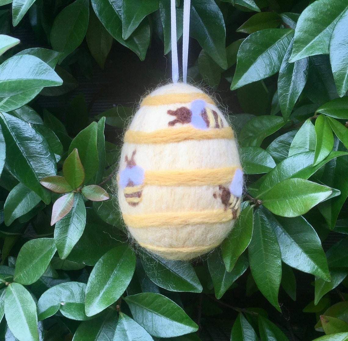 Needle Felted Bee Easter Egg Decoration Easter Gift Boxed | Etsy UK