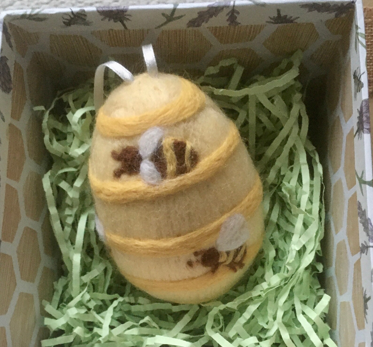 Needle Felted Bee Easter Egg Decoration Easter Gift Boxed | Etsy UK
