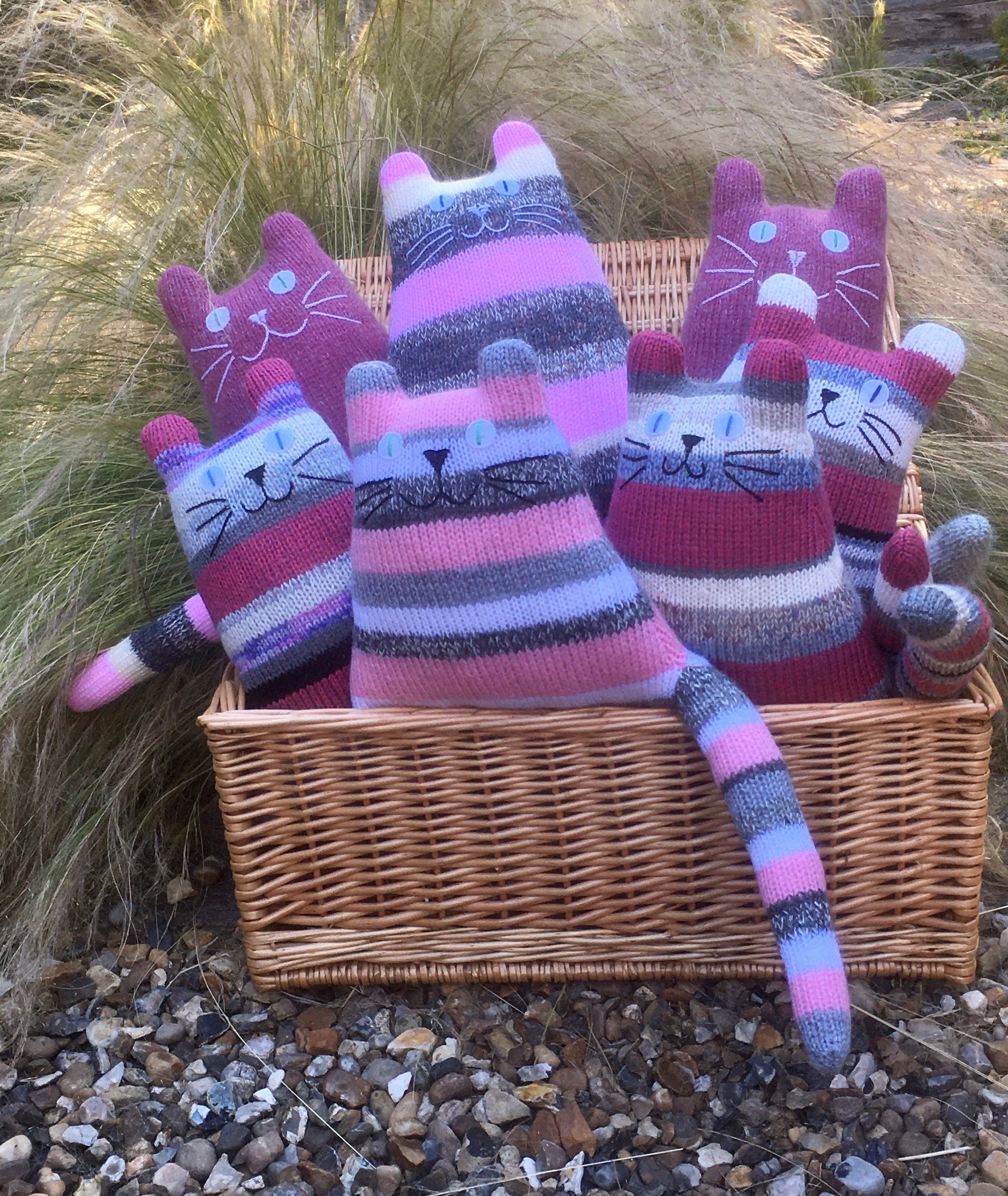 Knitted Tabby Pink Cat Doll Lightly Stuffed Pink Cat Cushion - Etsy UK
