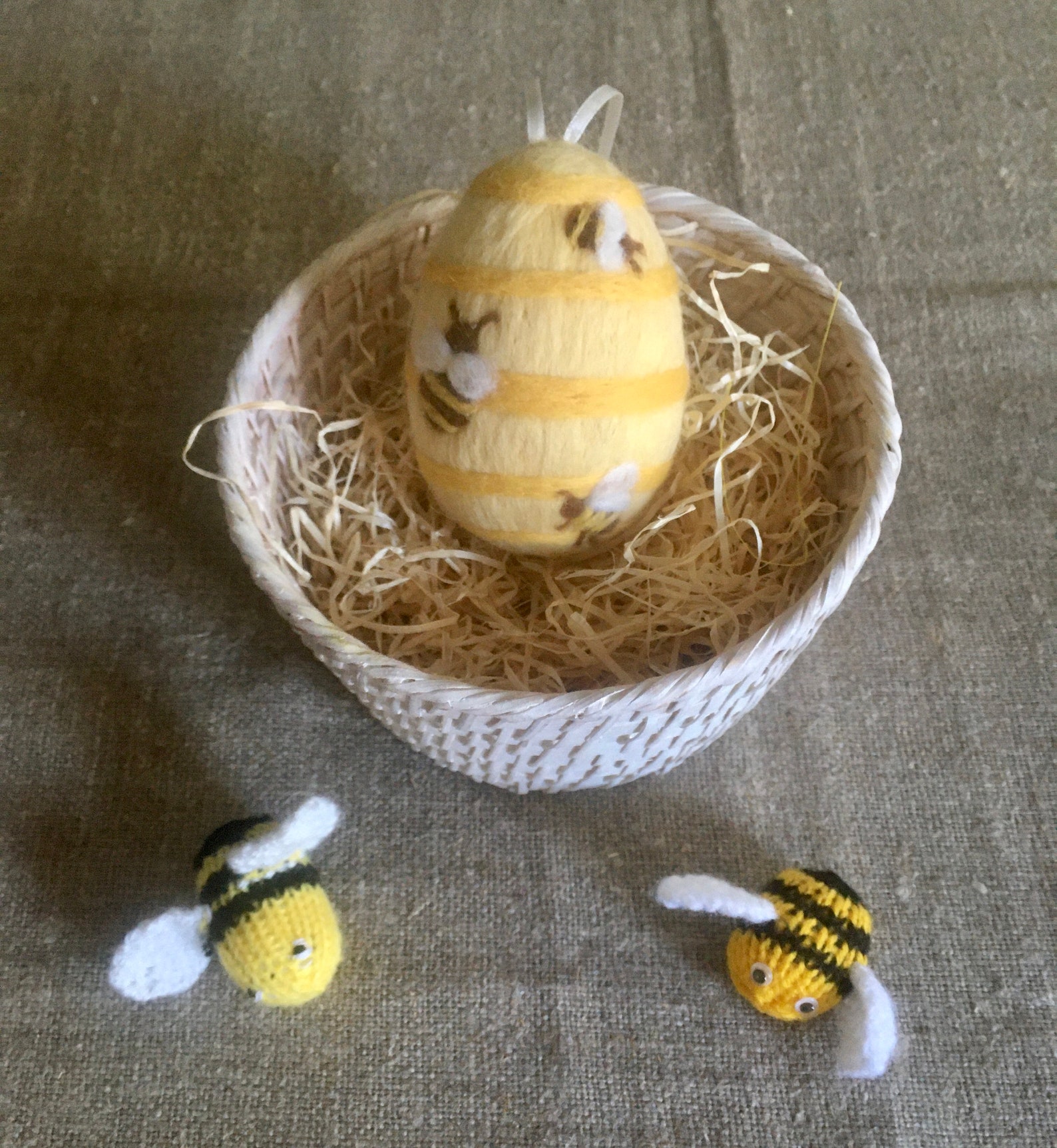 Needle Felted Bee Easter Egg Decoration Easter Gift Boxed | Etsy UK