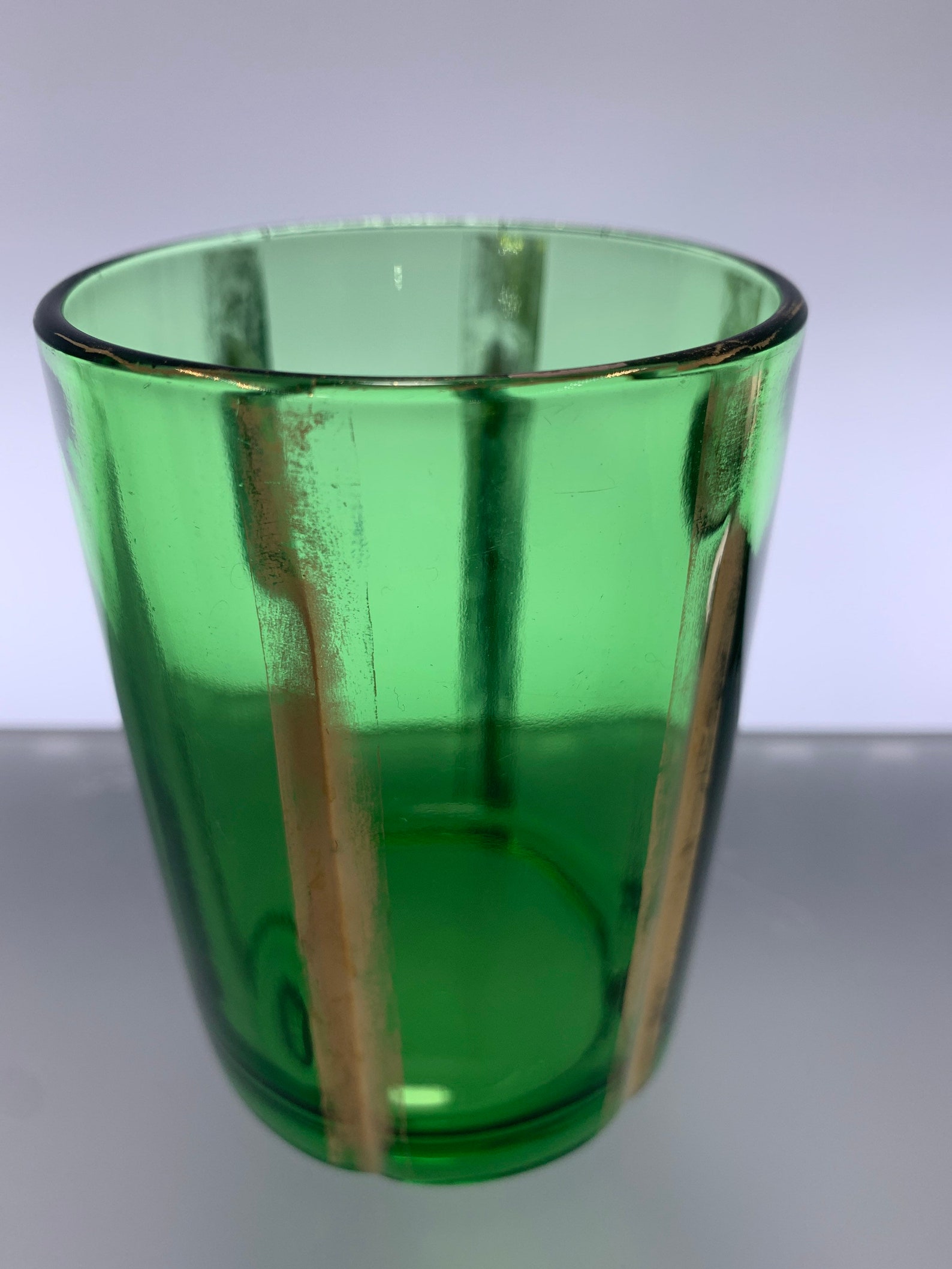 Riverside Glass Works No. 462 Emerald Green and Gold X-ray | Etsy