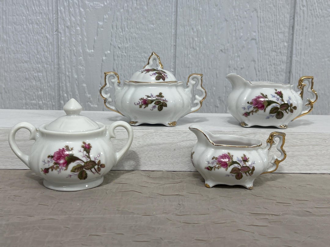 Moss Rose Sugar/creamer Separates | Choose From: Lidded Sugar-plain ...
