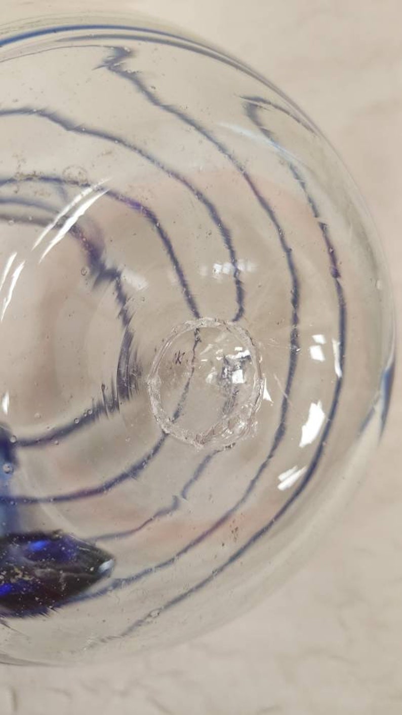 Vintage Hand-blown Glass Pitcher Choose From: Blue Swirl - Etsy