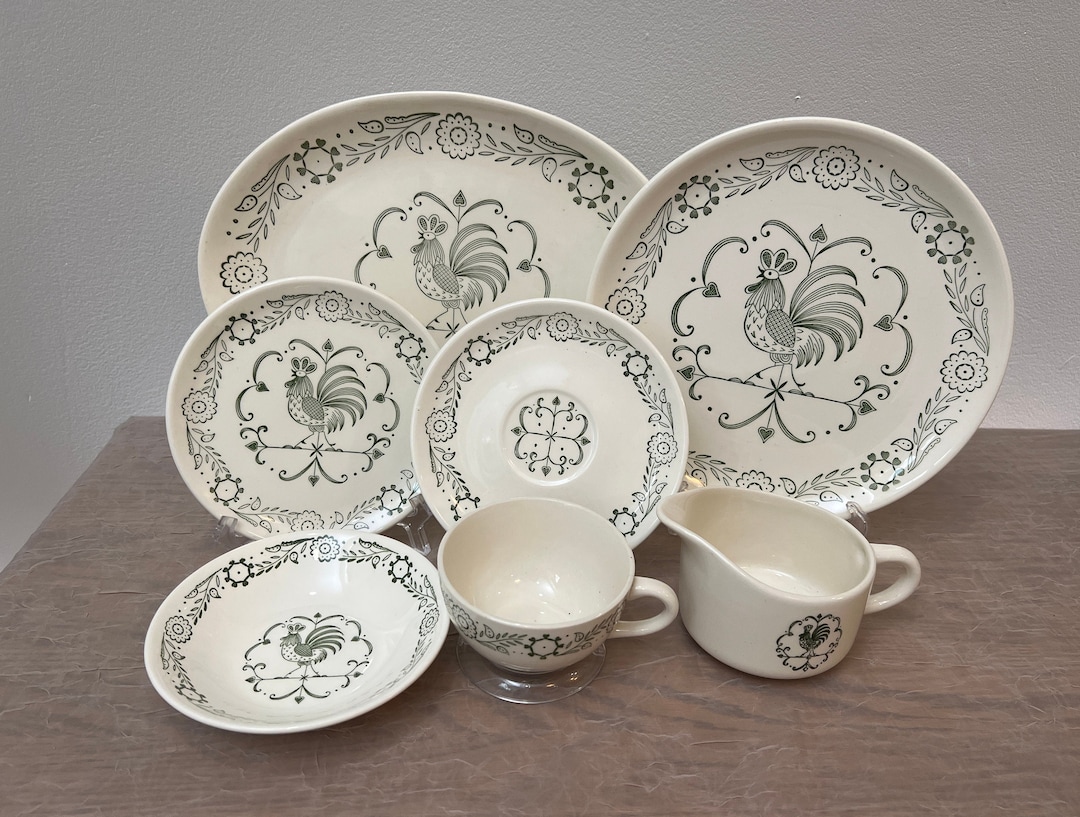 Scio Pottery Provincial(green Rooster Weathervane) Pattern | Choose ...