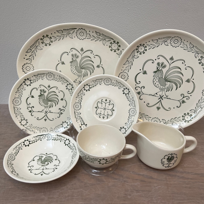 Rooster Dinner Plates Set - Etsy