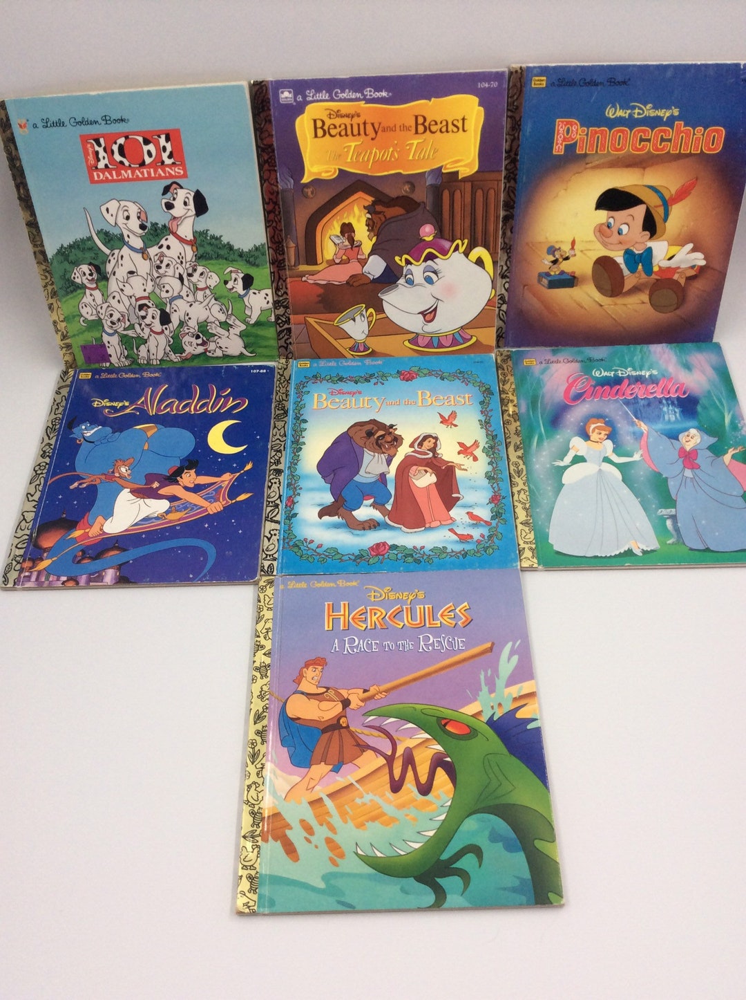 Little Golden Disney Books Lot 1980's-90's | Cinderella | Aladdin ...