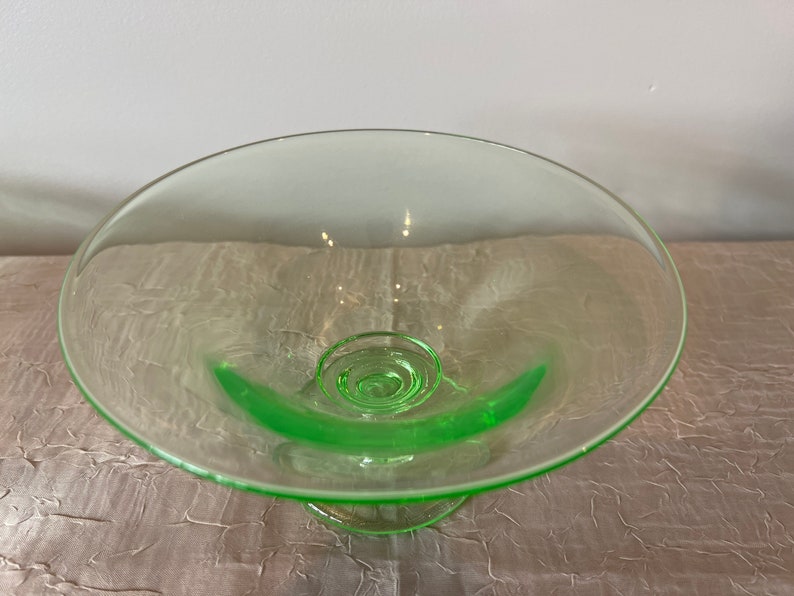 Vintage Green Uranium Glassware Choose From: 3 Footed Candy - Etsy
