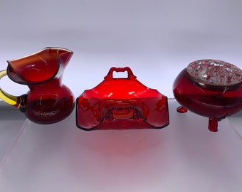 Ruby Red Candy Dish - Etsy