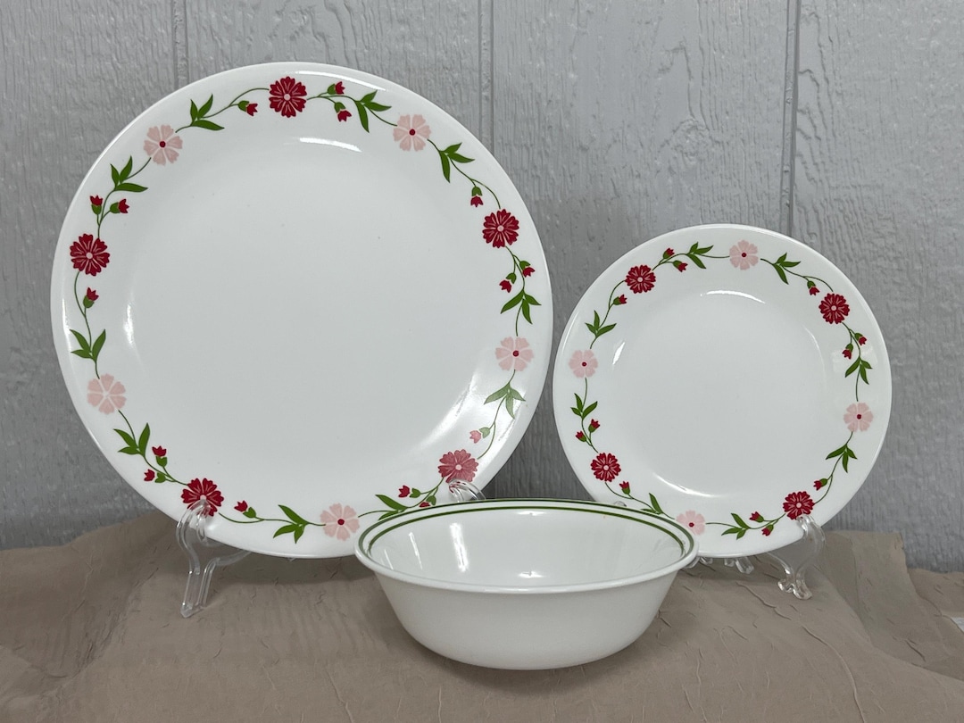 Vintage Corelle Spring Pink Pattern | Choose From: Dinner Plate, Bread ...