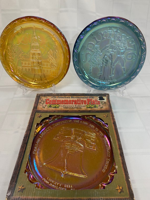 Indiana Glass Bas Relief American Bicentennial Plate Choose - Etsy