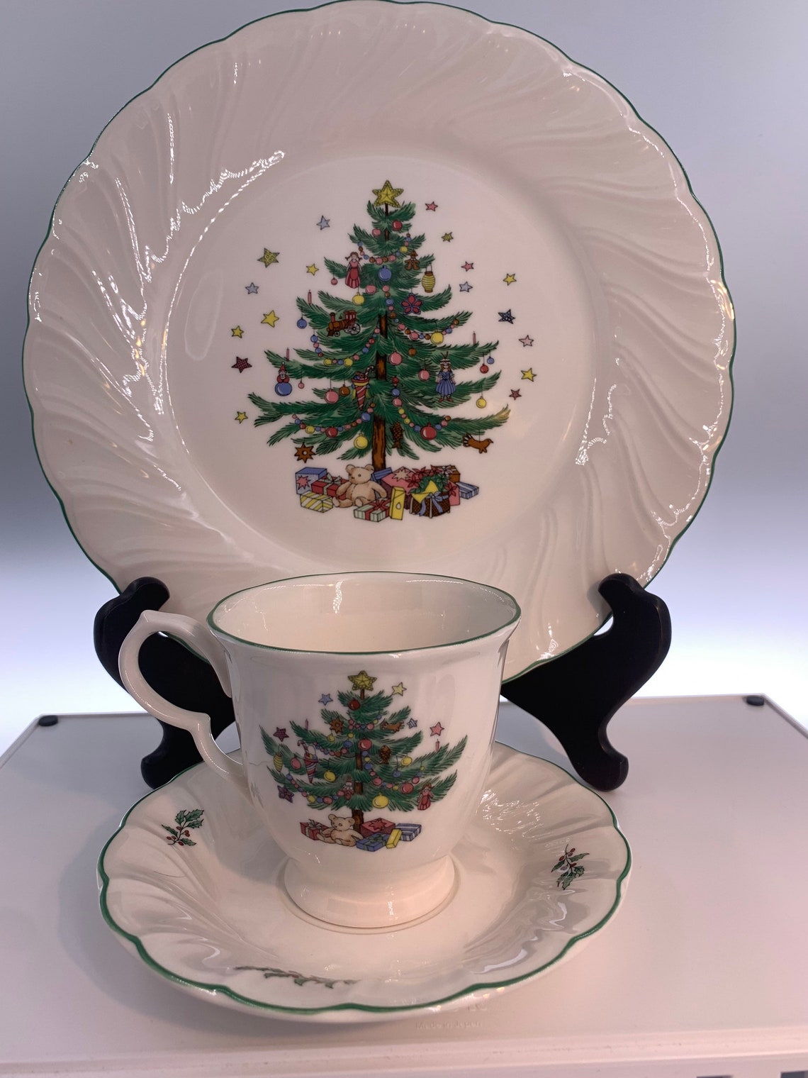 Vintage Nikko Happy Holidays Boxed Dish Sets 3 Piece Place | Etsy