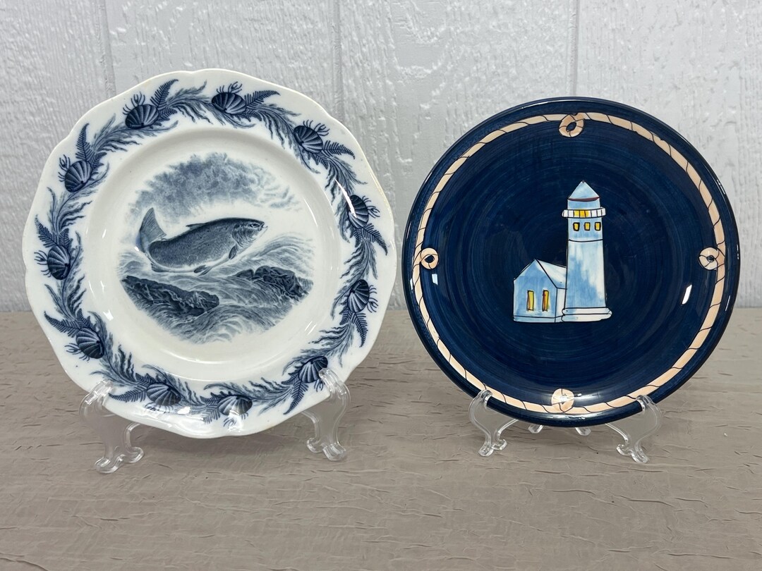 Vintage Blue Nautical Plate | Choose From: Roc187(salmon) by Royal ...