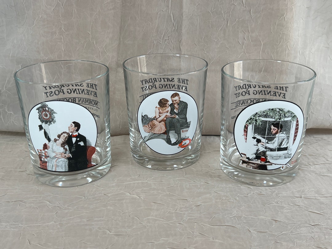 Vintage Saturday Evening Post Norman Rockwell Rocks Barware | Choose ...