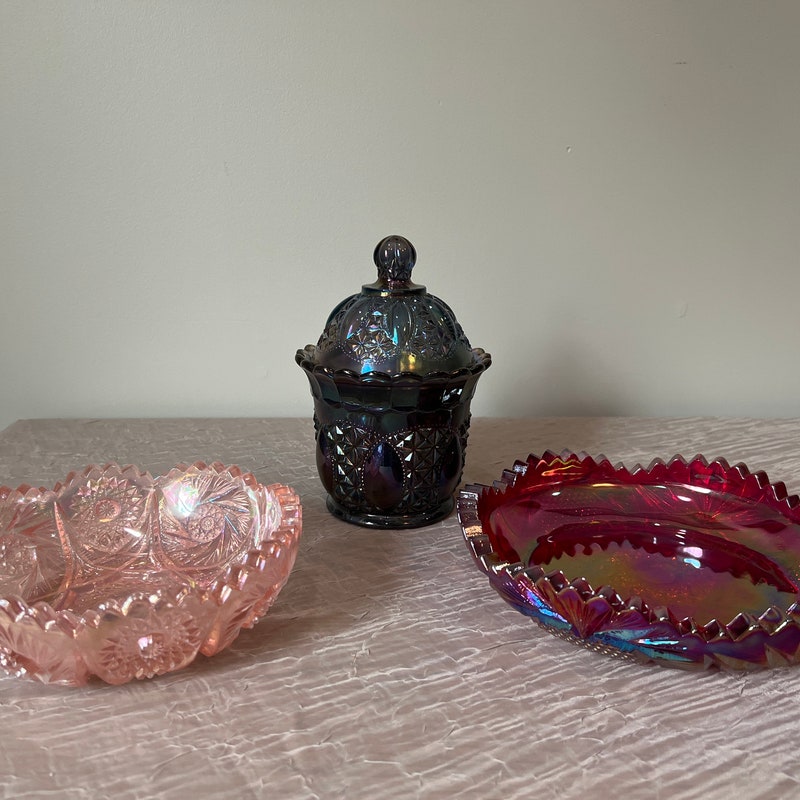 Carnival Glass Candy Dish - Etsy