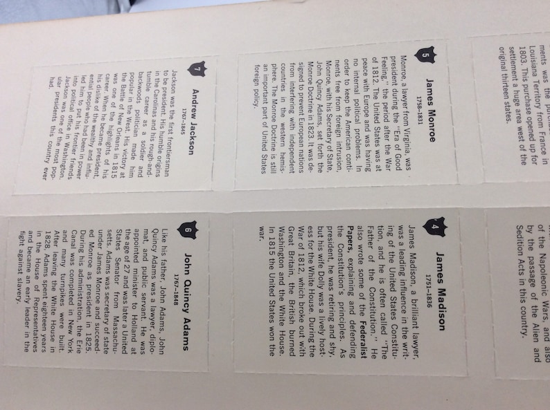 Presidents of the United States Trading Cards Golden - Etsy