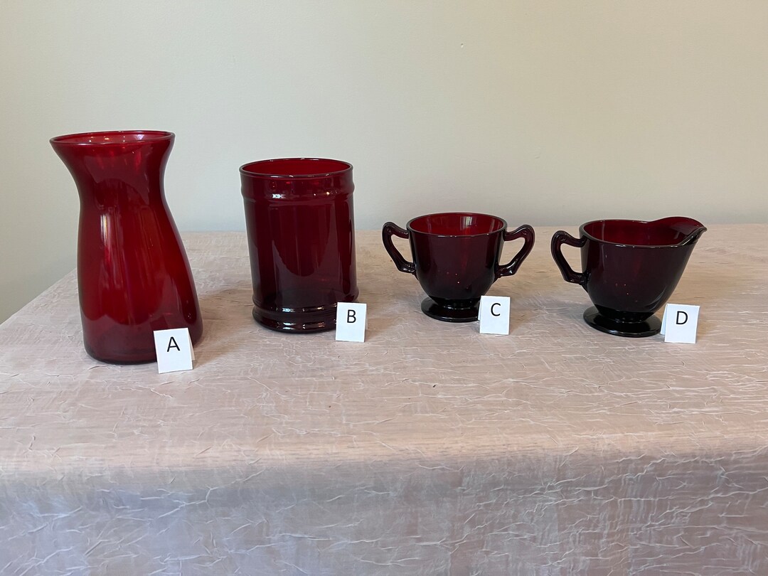 Vintage Anchor Hocking Royal Ruby Red Glass | Choose From: Milk Bottle ...