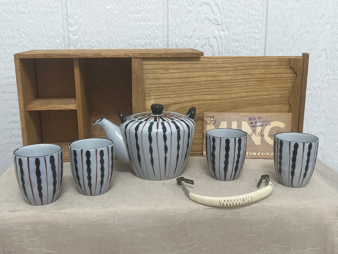 Vintage Japanese Porcelain Tea Set in Original Wooden Box | Set ...