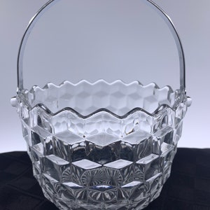 Vintage Fostoria Glass American Cubic Pattern Heavy Ice Lip Pitcher or ...