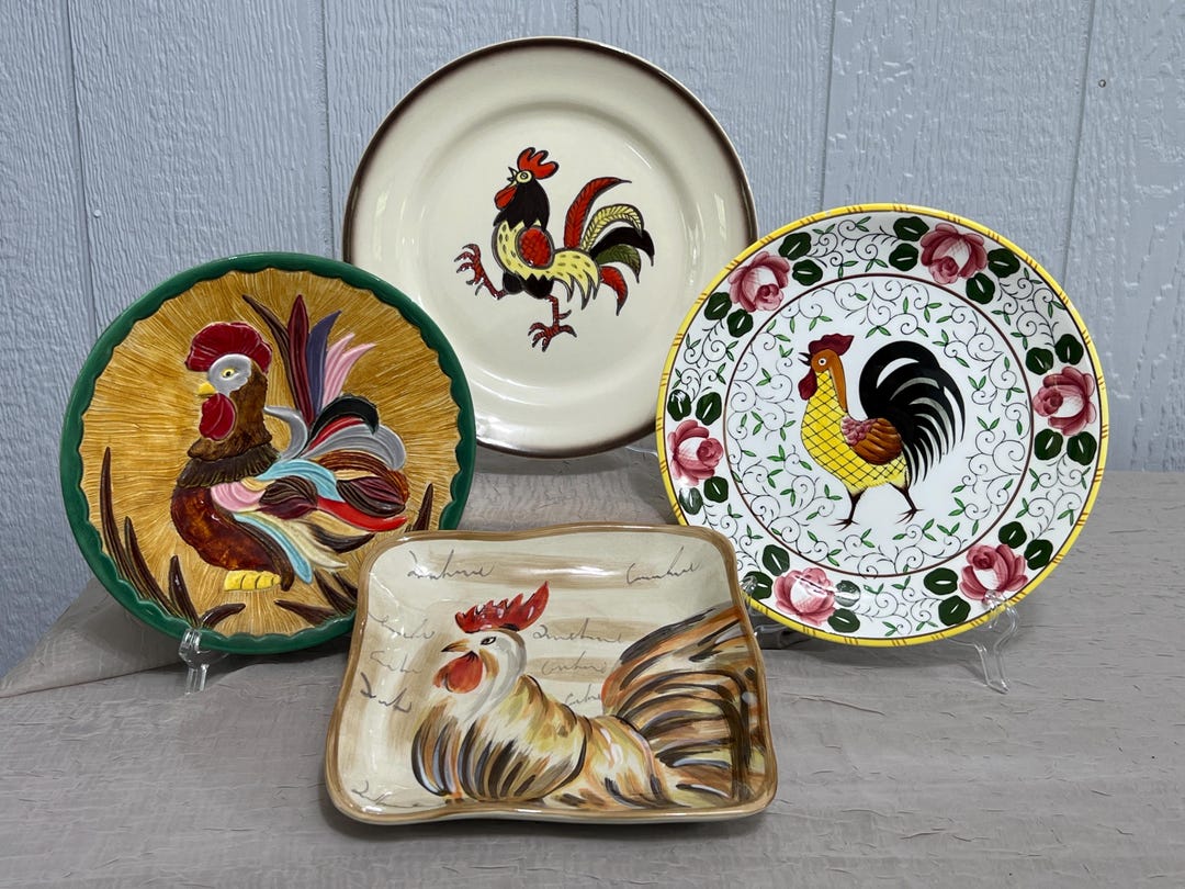 Vintage Plate | Choose From:py Yellow Chicken W/pink Flower, Tabletops ...