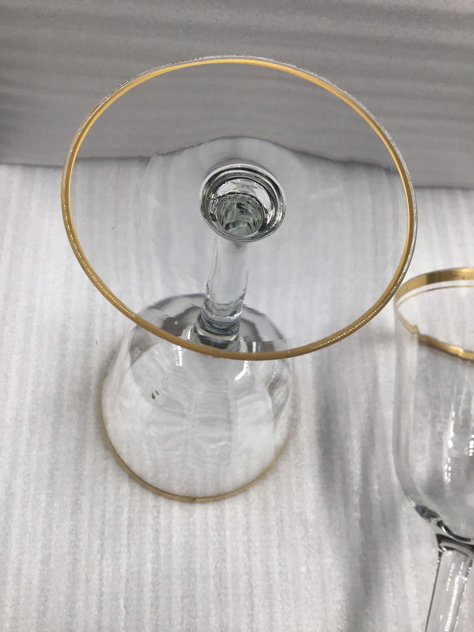 Gold Rimmed With Verge Line Stemmed Crystal Optic Tall Water - Etsy