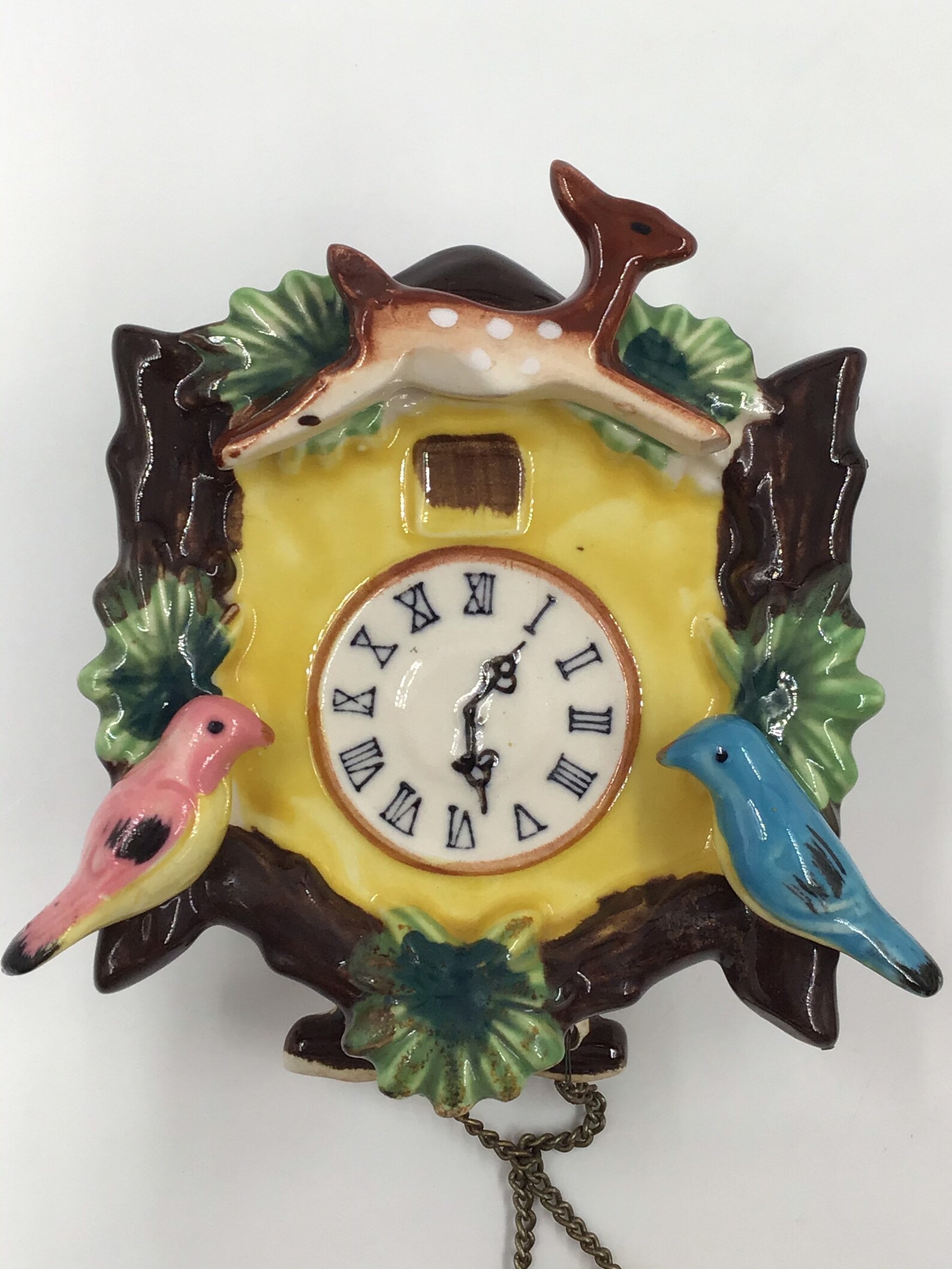 Vintage Hand-Painted Coo-Coo Clock Birdhouse Porcelain Wall | Etsy