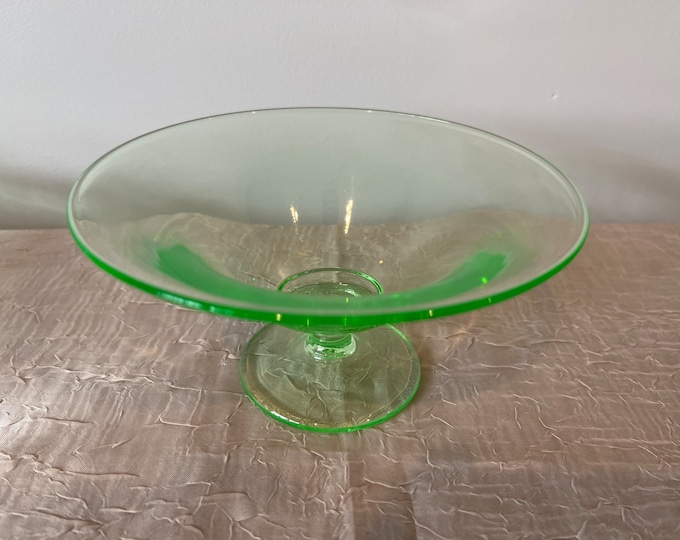 Vintage Green Uranium Glassware Choose From: 3 Footed Candy Dish I ...