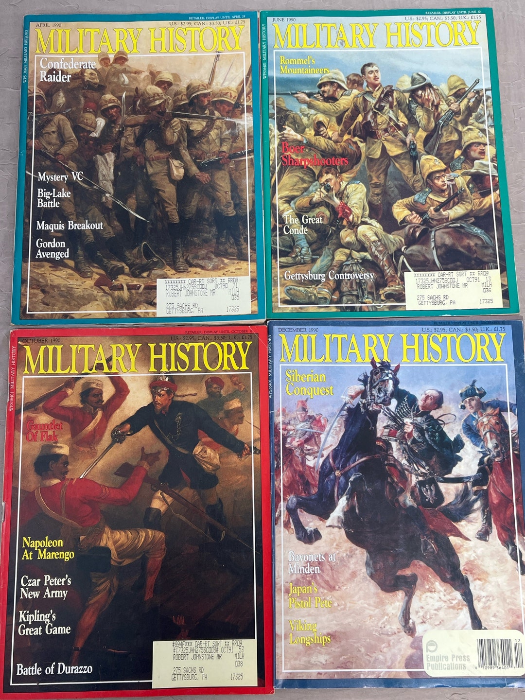 Set of 4 Vintage Military History Magazine Includes: April 1990, June ...