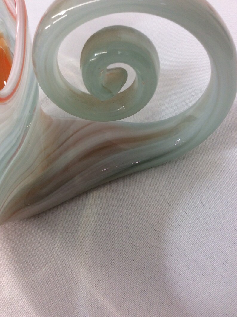 Vintage Art Deco Oblong Cornucopia Dish Orange White and - Etsy