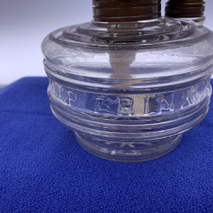 Antique I.P. Frink New York 1887 Clear Glass Kerosene Lamp W/ White ...