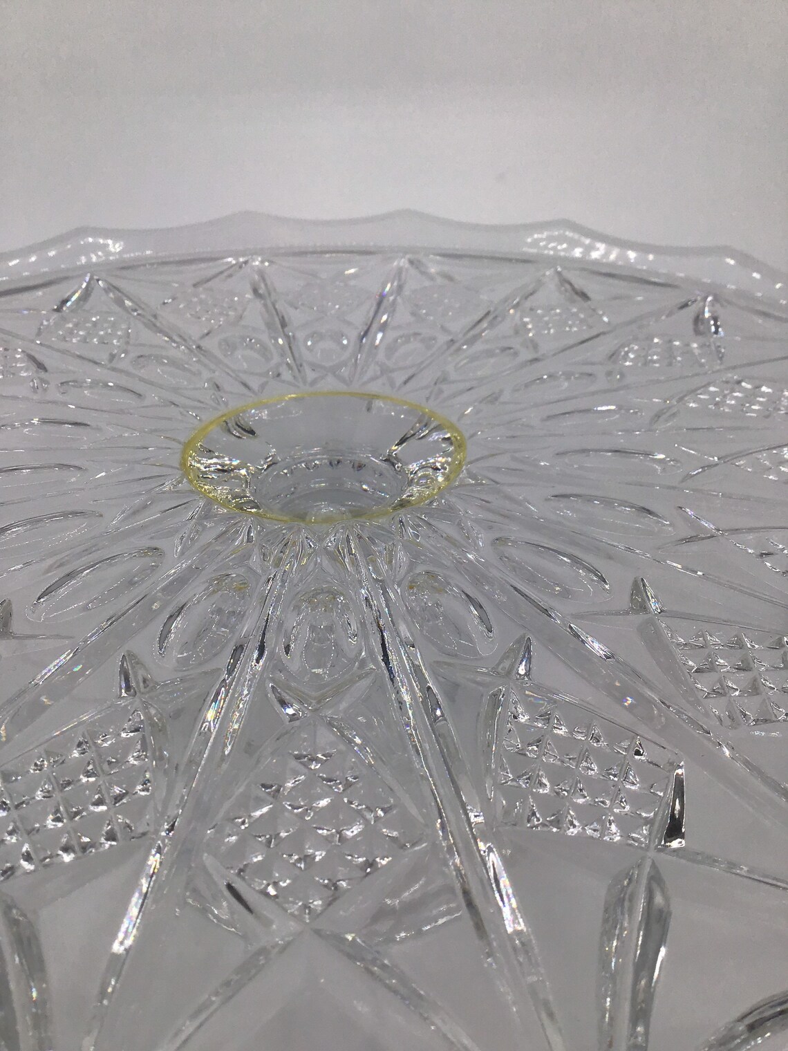 Vintage EAPG Pedestal Cake/dessert Plate | Pointed Scalloped Edge ...