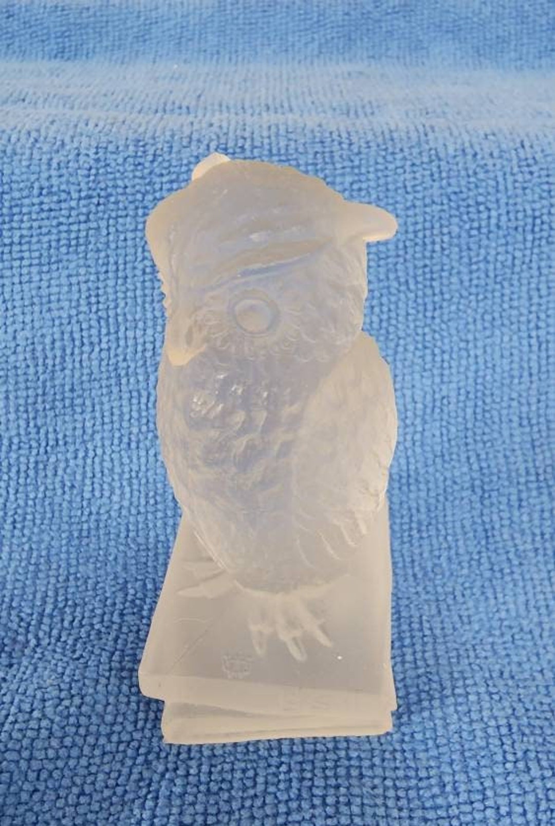 Vintage Westmoreland Glass Clear Satin Owl Statue Etsy