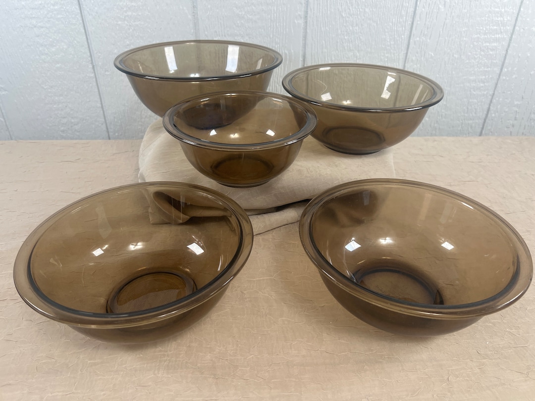 Vintage Amber Glass Pyrex Mixing Bowls | Choose From: Pyrex 3-pc Set ...