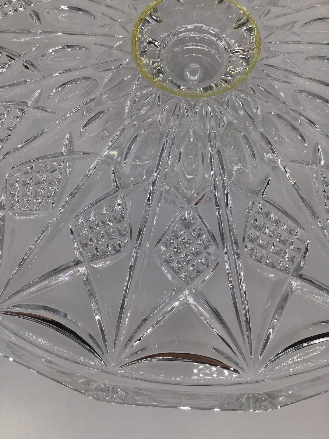 Vintage EAPG Pedestal Cake/dessert Plate | Pointed Scalloped Edge ...