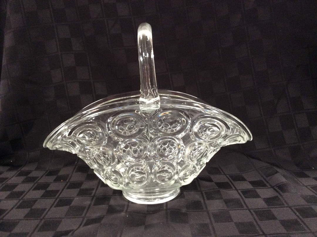 Vintage Model Flint Glass Basket Giant Bulls Eye/excelsior Pattern ...