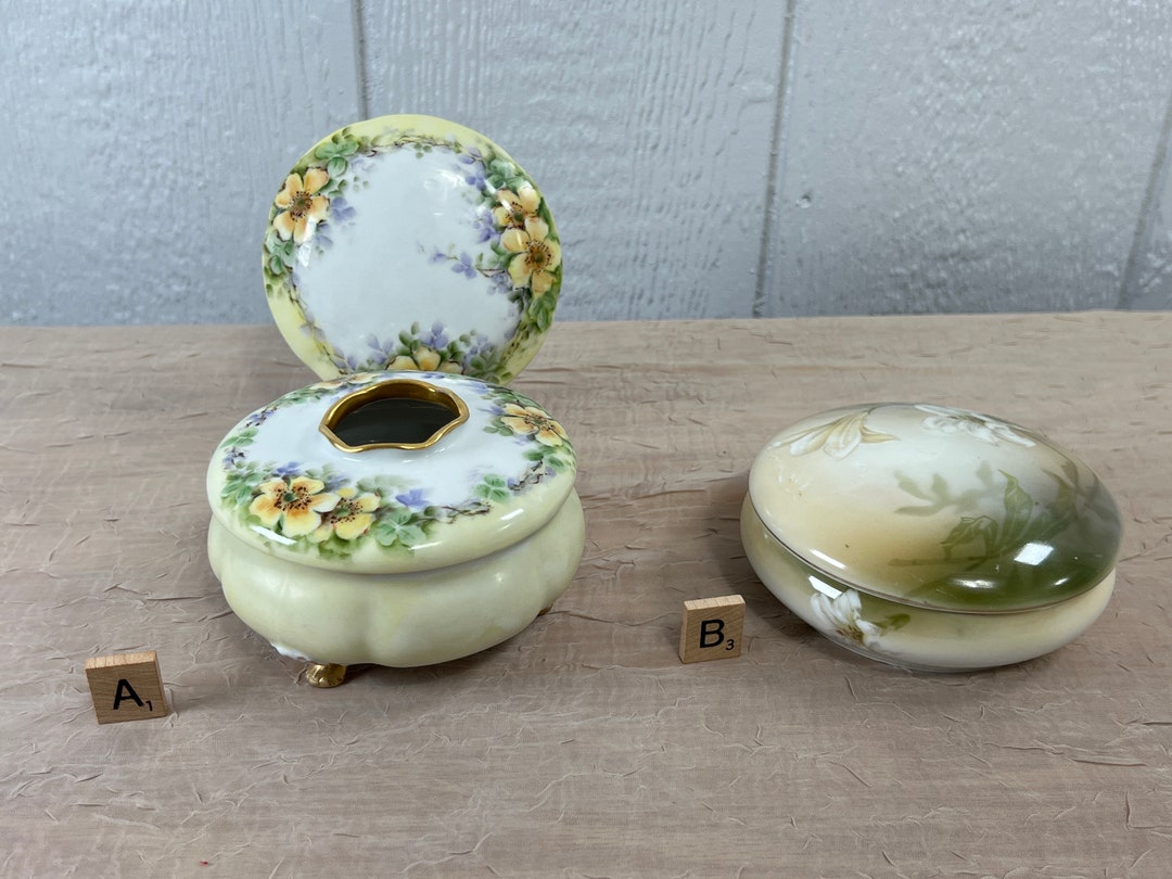 Vtg Porcelain Limoges Pill/trinket Box | Choose From: 3-piece Royal ...