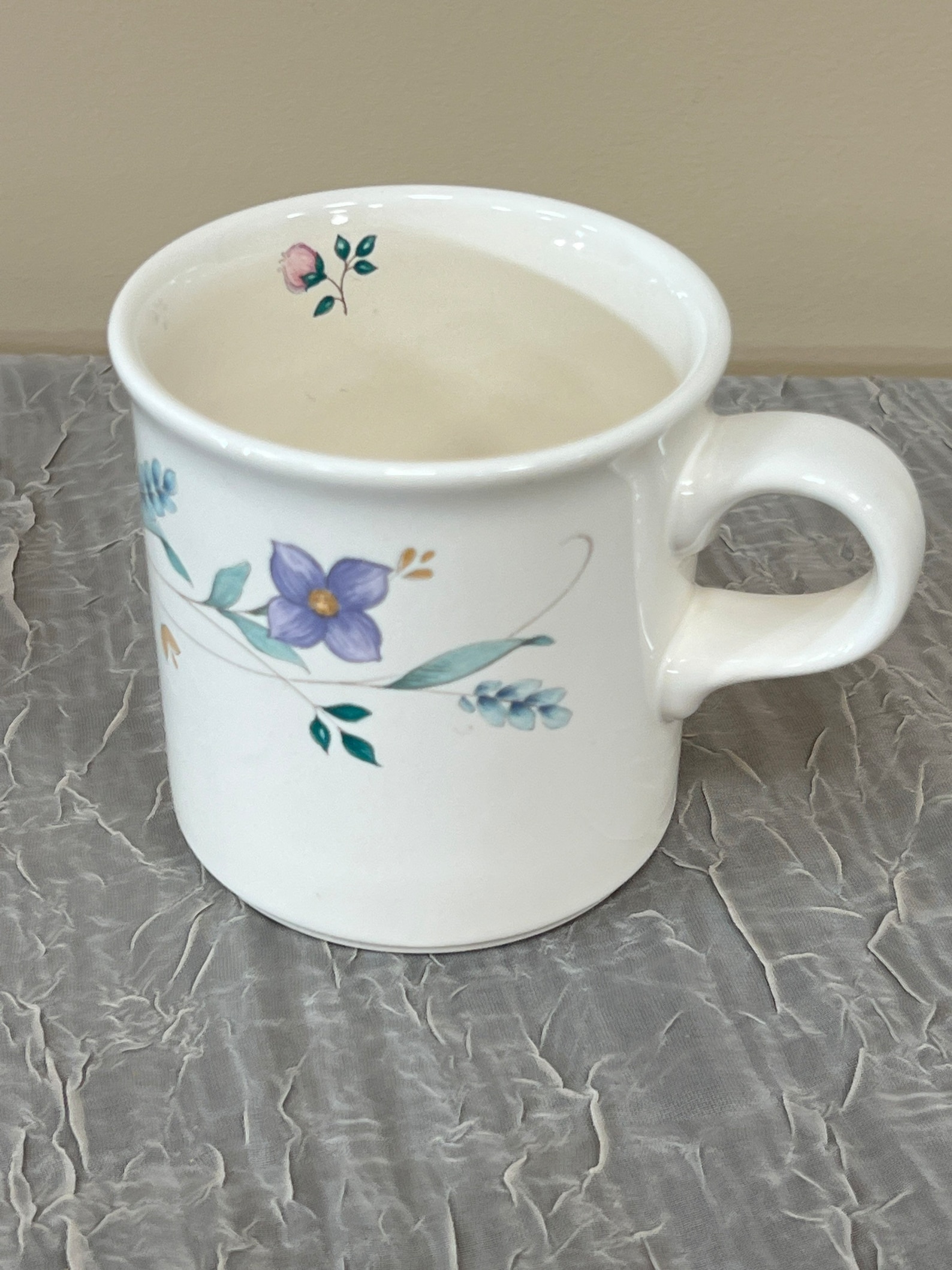 Vintage Pfaltzgraff Stoneware Floral on Rim W/aqua Trim "april ...