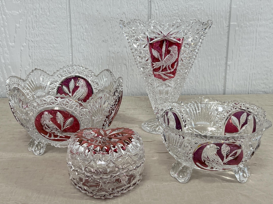 Vintage "the Ruby" by HOFBAUER Lead Crystal Byrdes | Choose From: 8" 4 ...