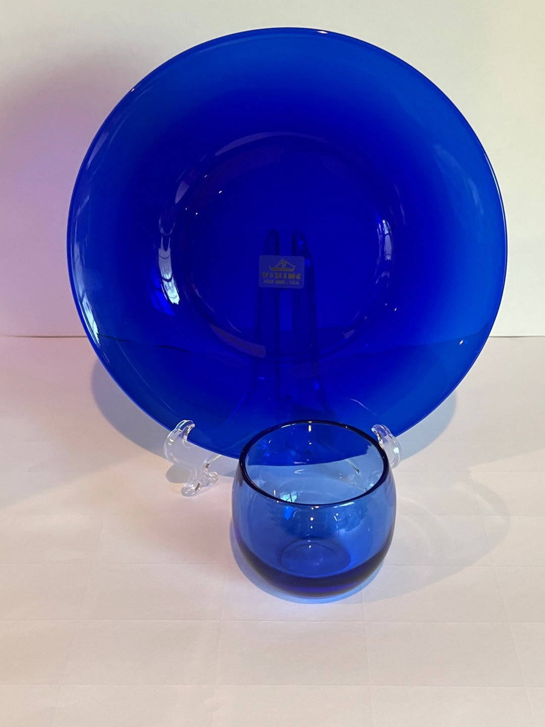 Vintage Cobalt Glassware | Choose From: Formal Classics Cobalt Blue 8" Luncheon Plate or 2.75 ...