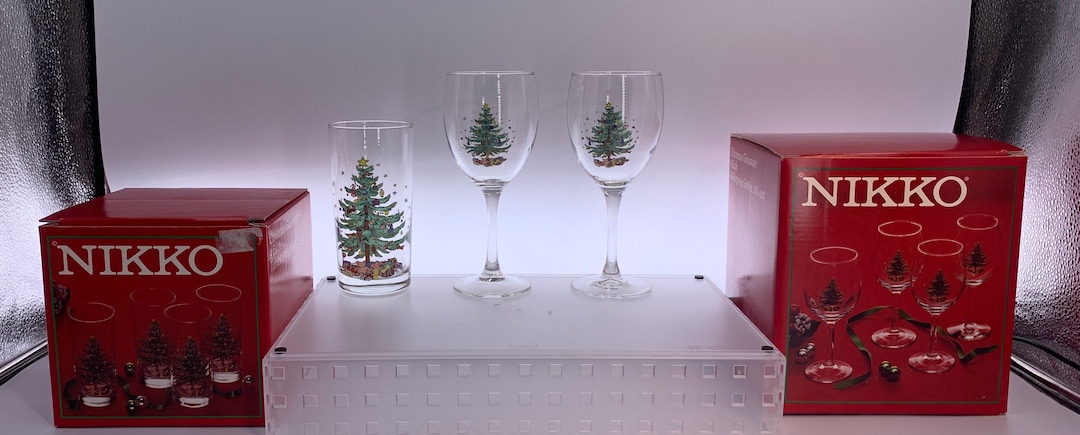 Set of 4 Nikko Christmastime/happy Holidays Glassware | Choose From: 10 ...