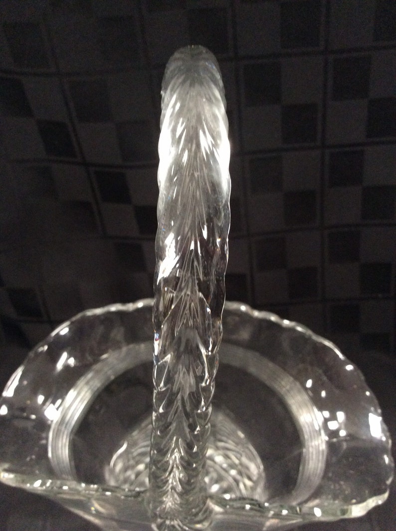 Vintage PAT'D Duncan & Miller Crystal Clear 7" Pressed Glass Brides ...