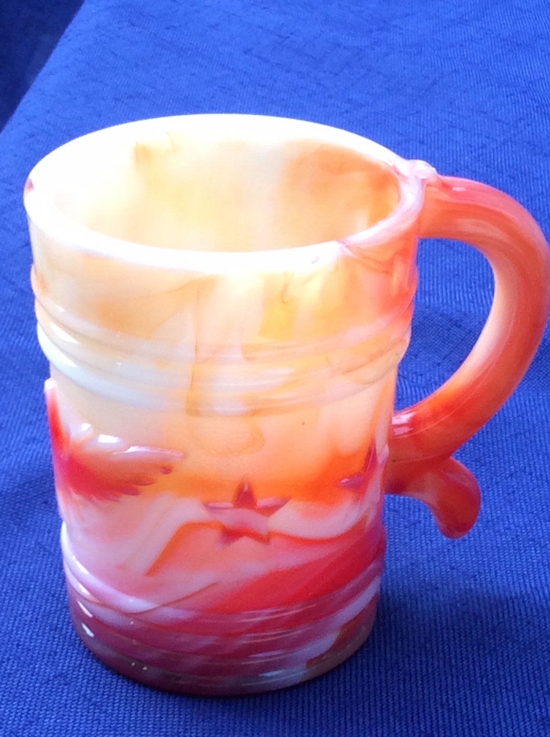 Imperial Red Slag Glass Eagle and Star Mug the Americana Collection ...