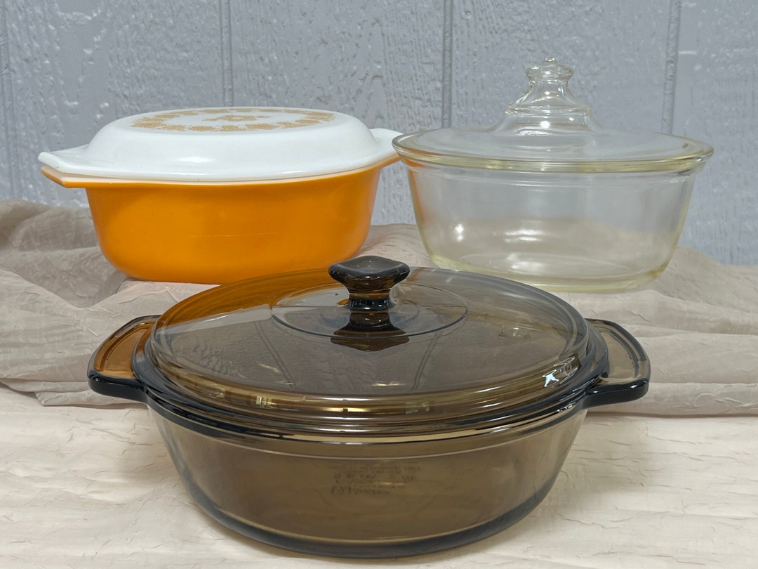Vintage Glass Ovenware | Choose From: Pyrex Clear Oval Lidded Casserole ...