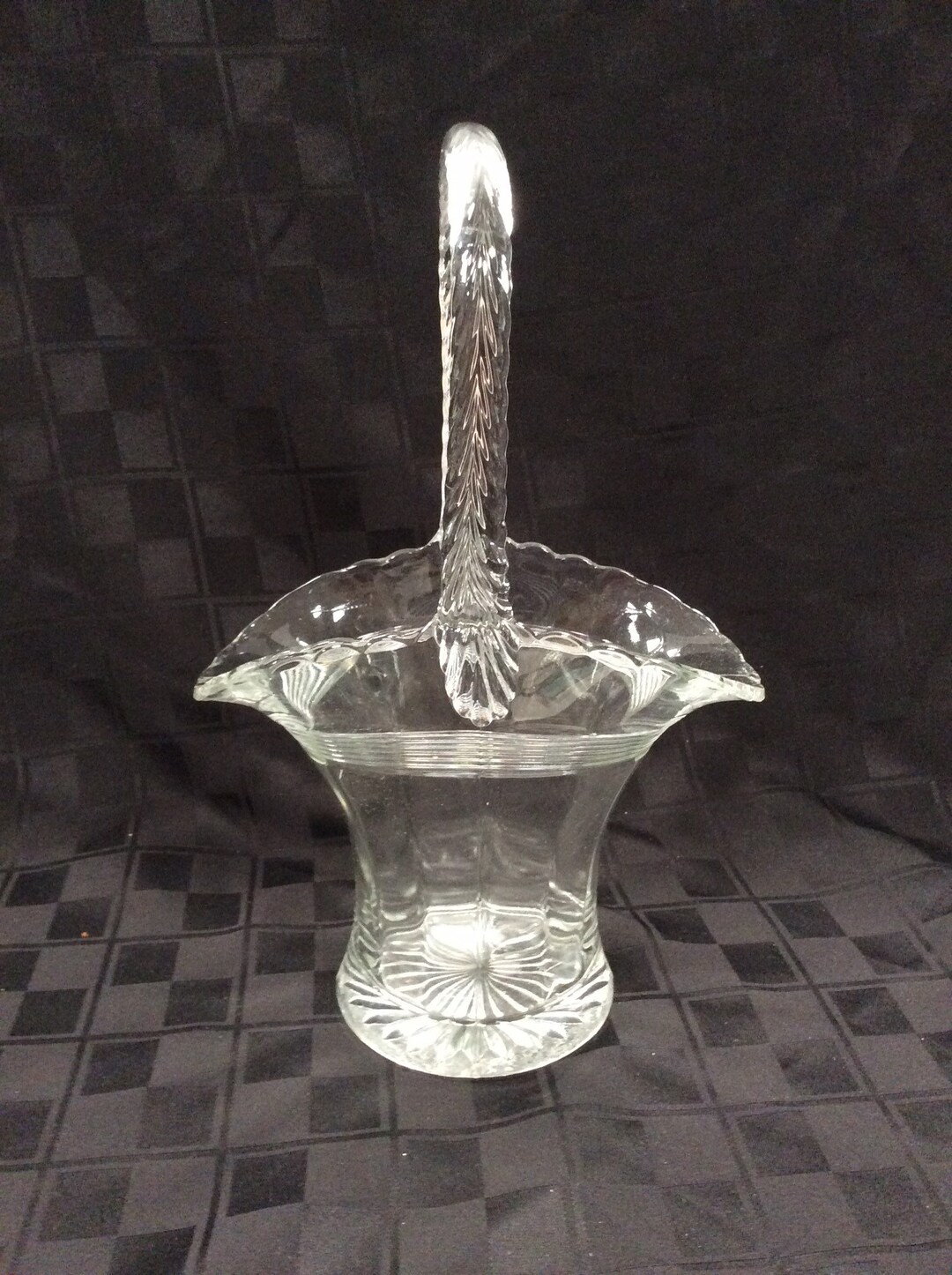 Vintage PAT'D Duncan & Miller Crystal Clear 7" Pressed Glass Brides ...