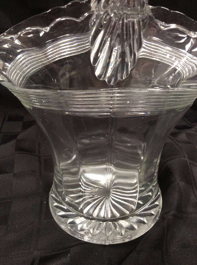 Vintage PAT'D Duncan & Miller Crystal Clear 7" Pressed Glass Brides ...